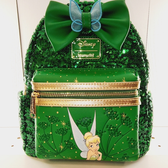 Loungefly | Bags | Loungefly Exclusive Tinkerbell Green Sequin Backpack ...